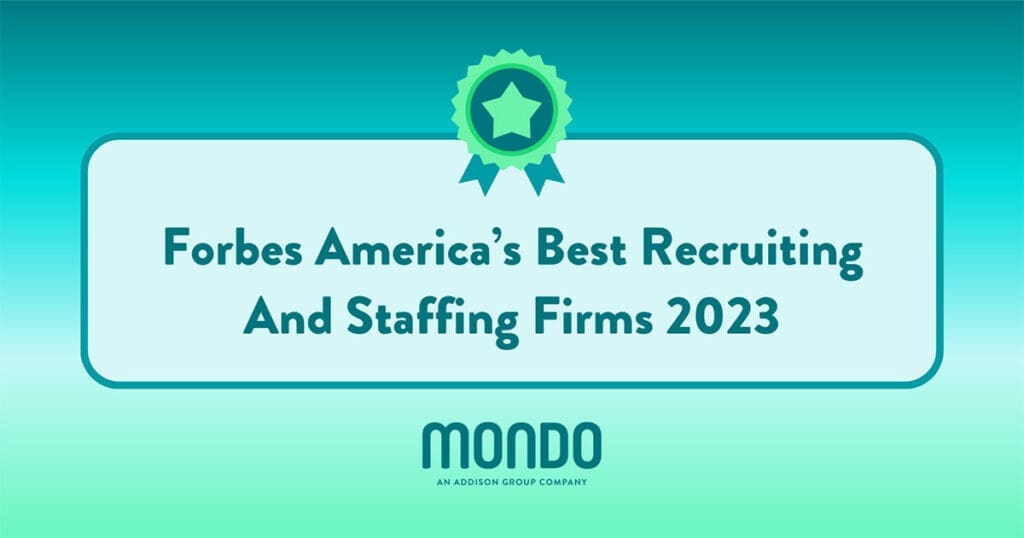 Mondo Named “America’s Best Recruiting & Staffing Firms” in Professional Search By Forbes